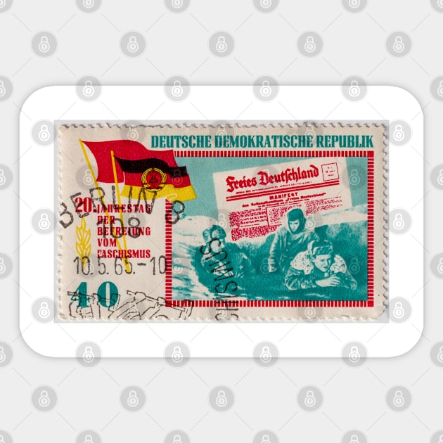 DDR stamp; East Germany - Ddr - Sticker | TeePublic