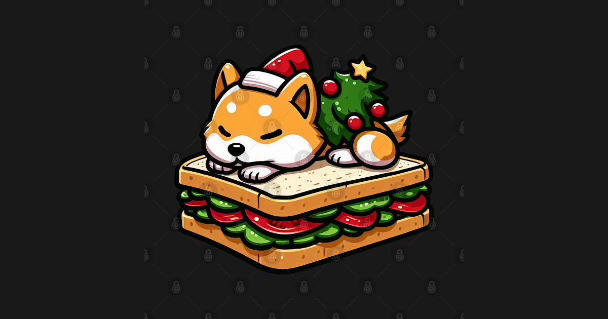 Shiba Inu Santa hat Sleeping Sandwich Christmas Tree - Shiba Inu - T ...