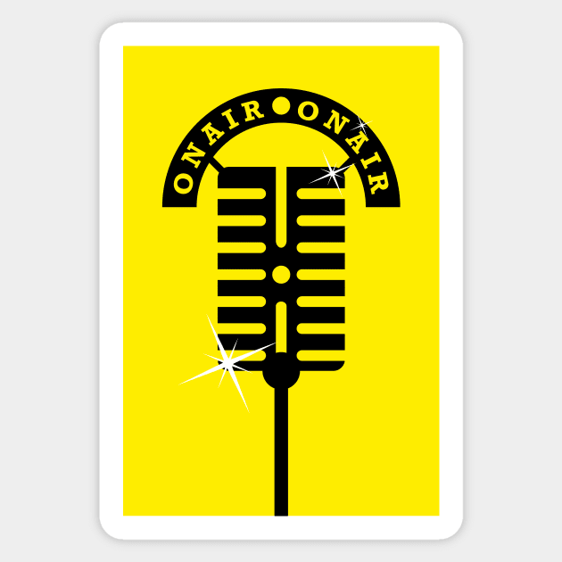Yellow Microphone - Microphone - Sticker | TeePublic