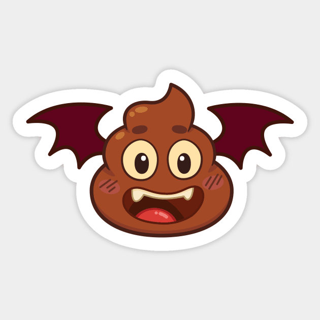 Bat Shit Crazy - Kawaii Poop - Sticker | TeePublic