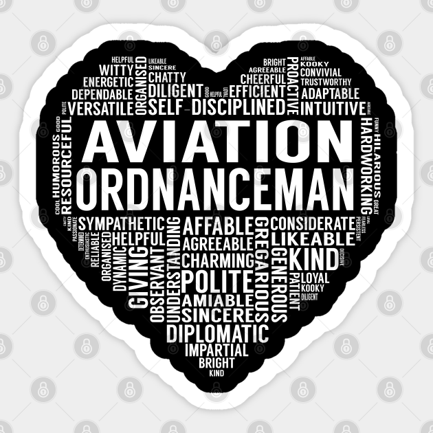 Aviation Ordnanceman Heart - Aviation Ordnanceman - Sticker | TeePublic