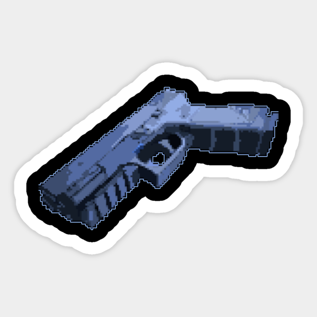 pixel glock - Glock - Sticker | TeePublic