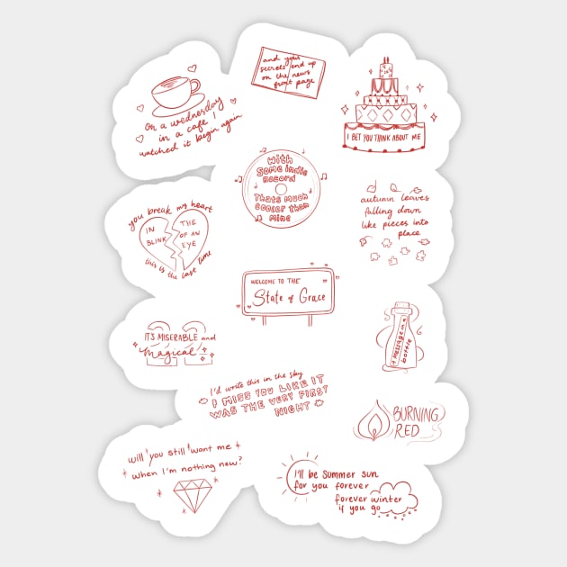 Red album - Taylor Swift - Sticker | TeePublic