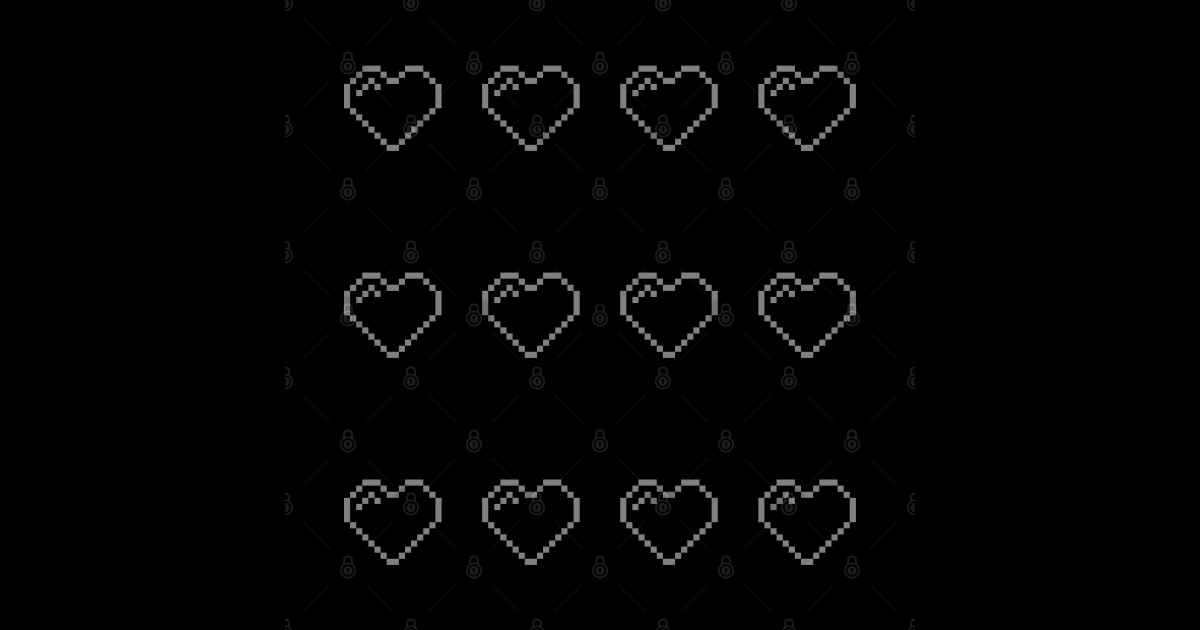 Pixel Art: GREY HEART Outiline Emoji Bitmap - Pixel Art - Sticker ...