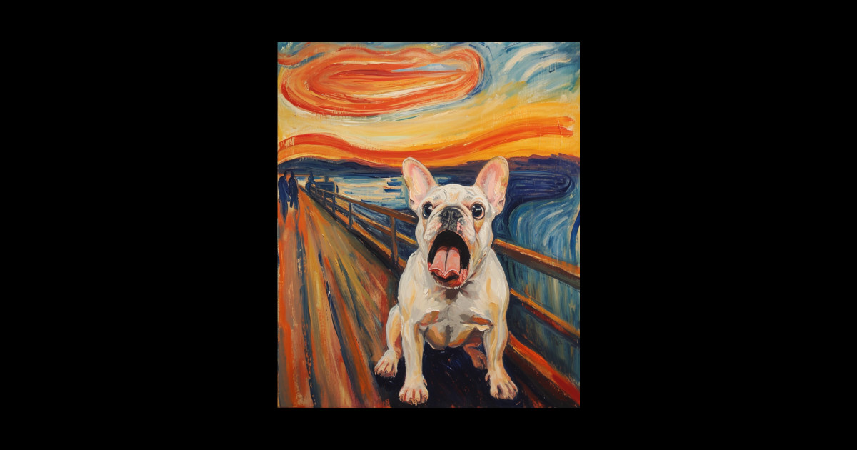 White French Bulldog The Scream Classic Paintings - French Bulldog ...