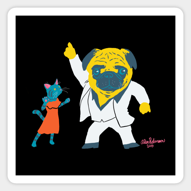 Disco Pug - Pug - Sticker | TeePublic