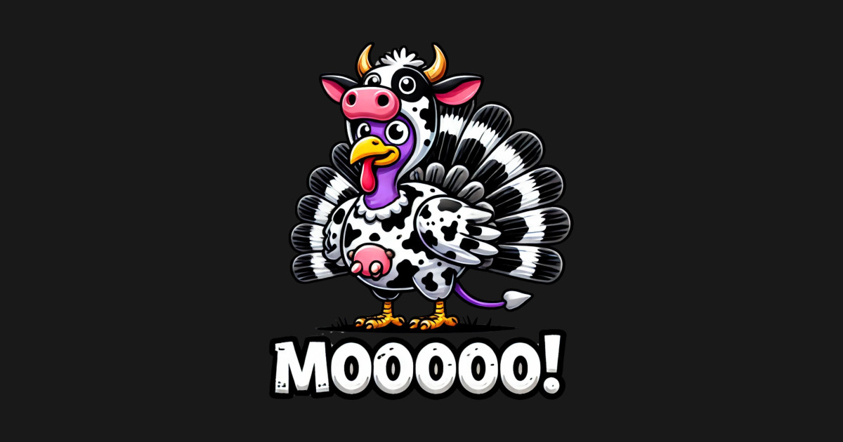 Funny Thanksgiving Turkey Cow Costume Shirt - Hilarious Mooooo Design ...