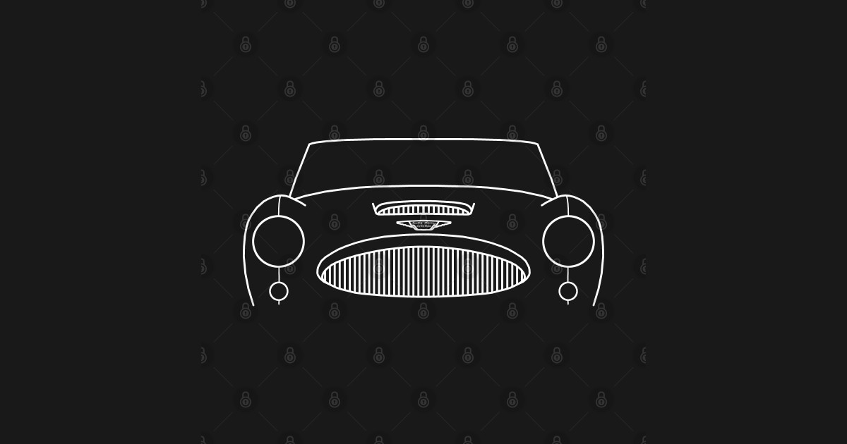 Austin-Healey 3000 classic car outline graphic (white) - Classic Car ...