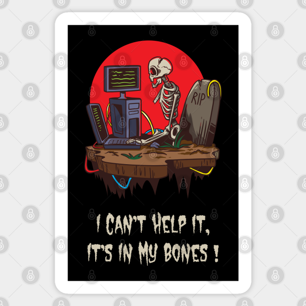 Programmer Halloween Skeleton - Programmer Halloween - Sticker | TeePublic
