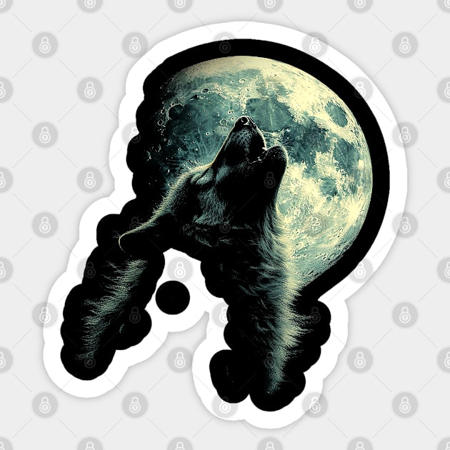 Alpha Wolf Pack Leader With The Moon - Wolf Animal - Sticker | TeePublic