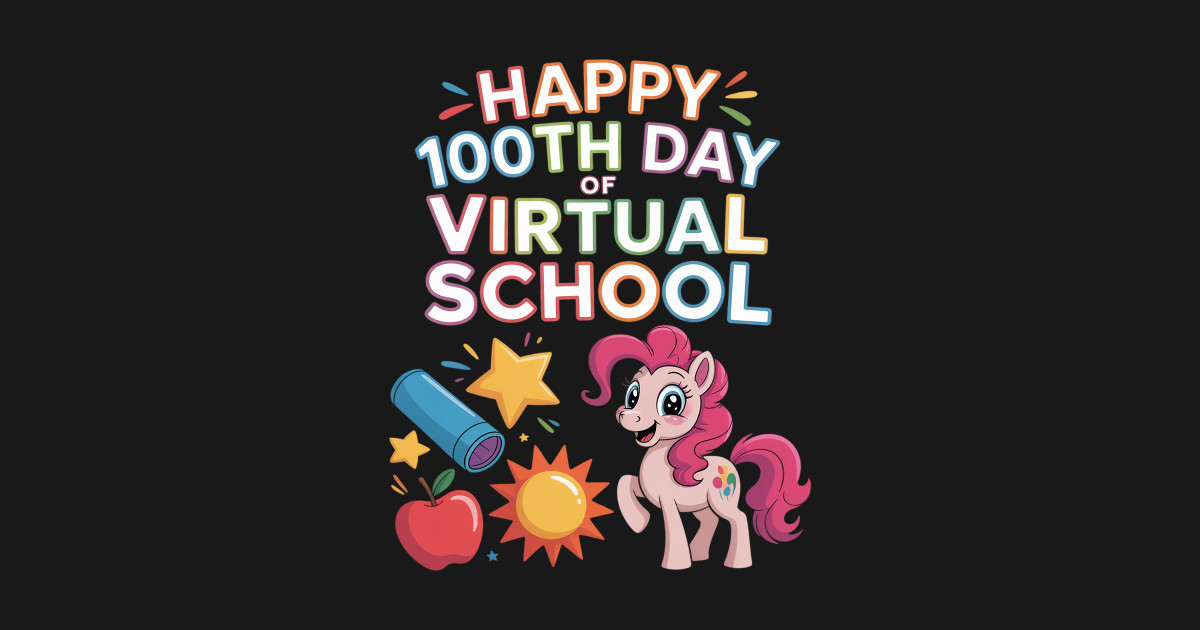 Happy 100th Day Of Virtual School Unicorn For Girls And Kids - Happy ...