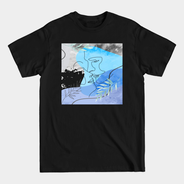 Couple Kiss Illustration, One Line Drawing Printable Art, Intimate Love ...