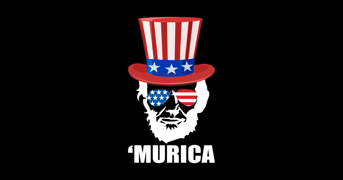 'Murica Abe Lincoln' Amazing July 4th Flag Gift - 4th Of July - Sticker ...