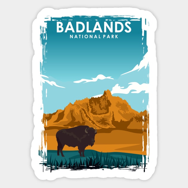 Badlands National Park - Badlands - Sticker | TeePublic