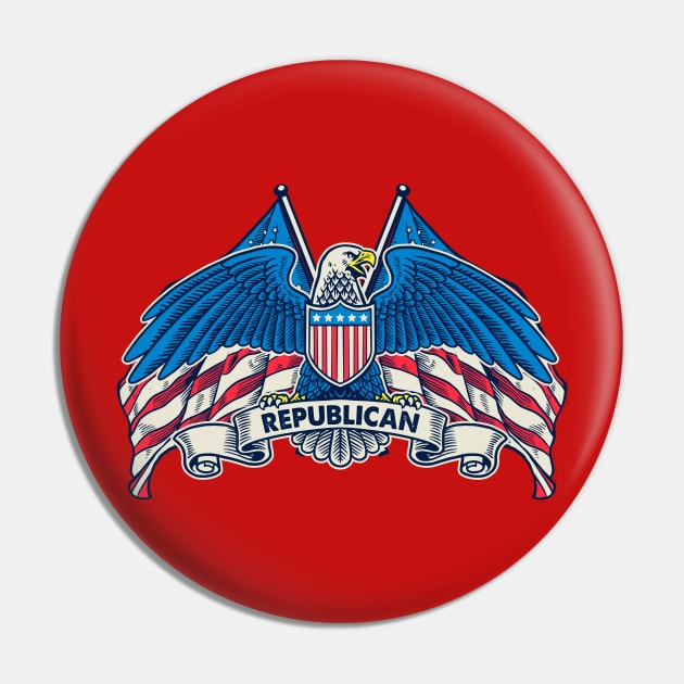 Bald Eagle Republican 2020 - Republican - Pin | TeePublic