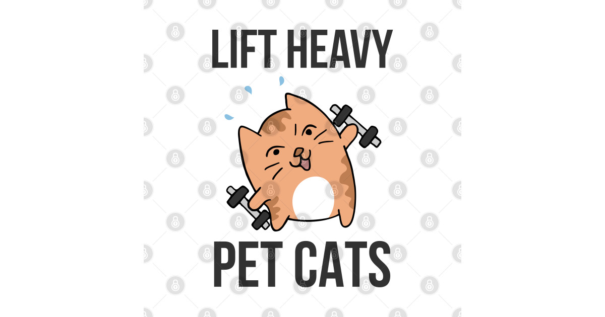 Lift Heavy Pet Cats – Cute Workout Cat Design - Lift Heavy Pet Cats - T ...