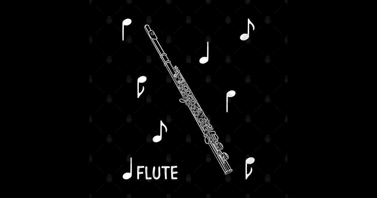 Musical Notes Flute - Flute - Sticker | TeePublic