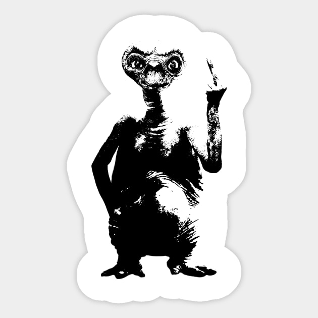 E.T. middle finger - Et - Sticker | TeePublic