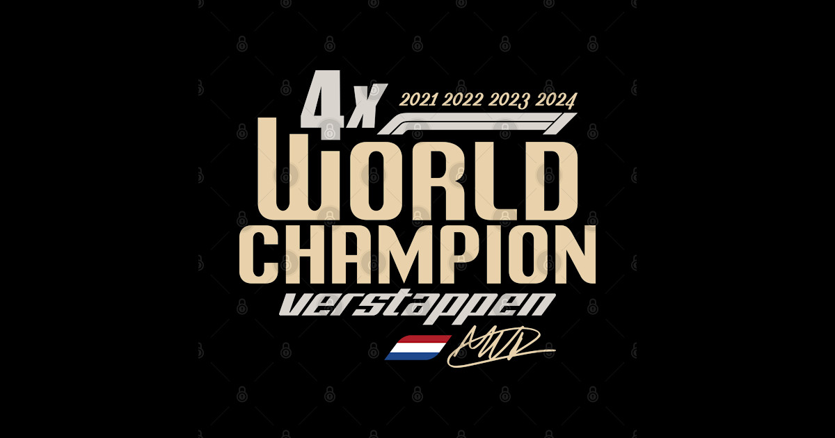 4x World Champ - Max - Max Verstappen - Sticker | TeePublic