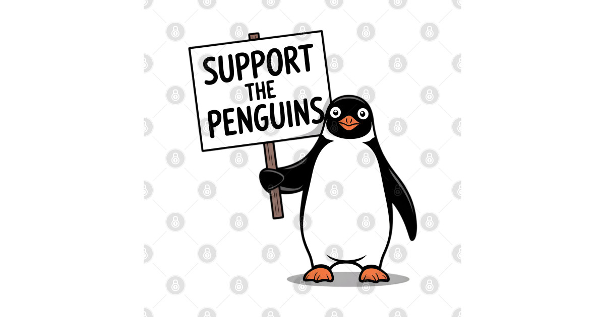 Support the Penguins from Tariffs | Funny Animal Protest | Retro Pop ...