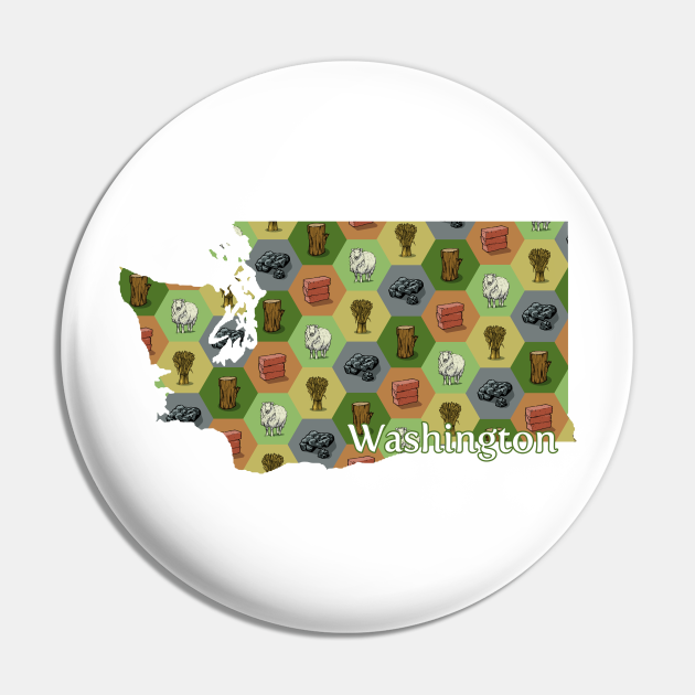 Washington State Board Game Map - Board Games - Pin | TeePublic