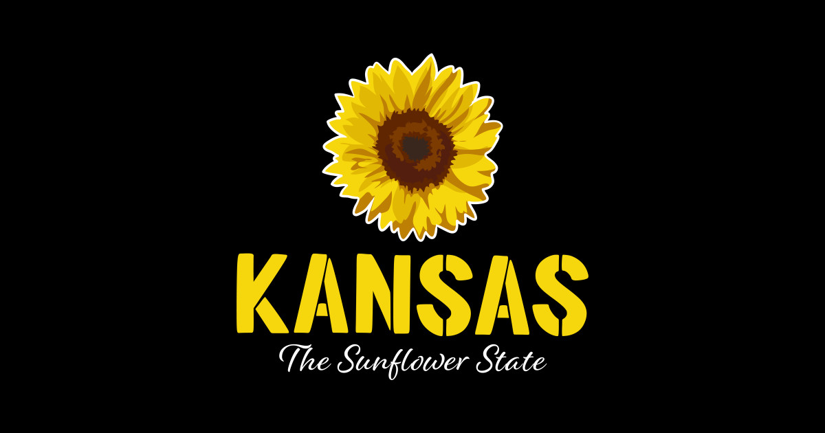 Kansas The Sunflower State Classic Yellow Stencil - Sunflower State ...