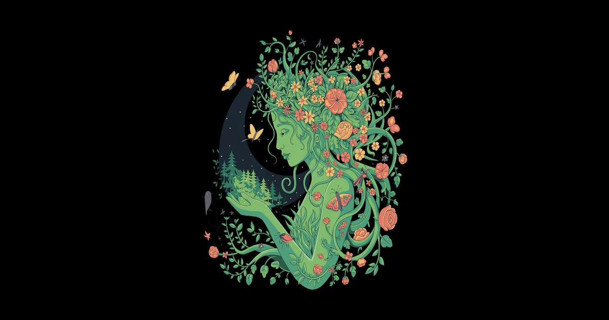 Floral Mother Earth Hippie Nature Earth Day - Floral Mother Earth ...