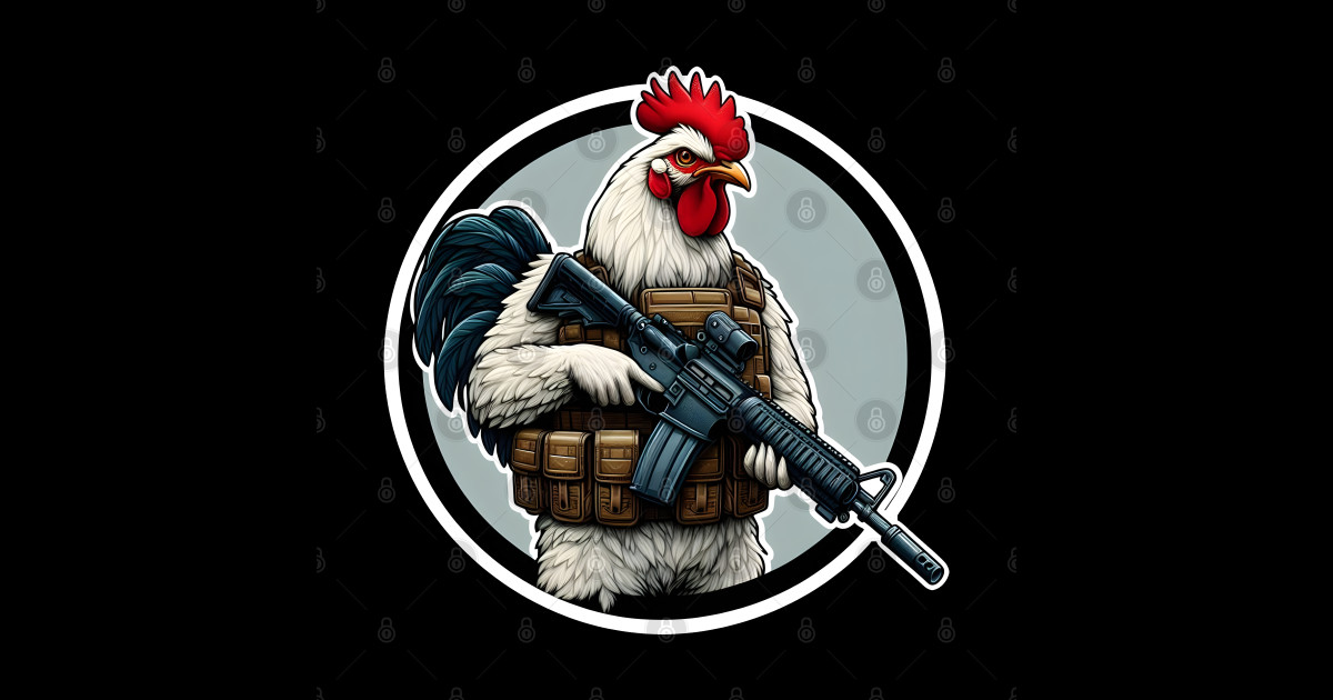 Tactical chicken - Chicken - Sticker | TeePublic