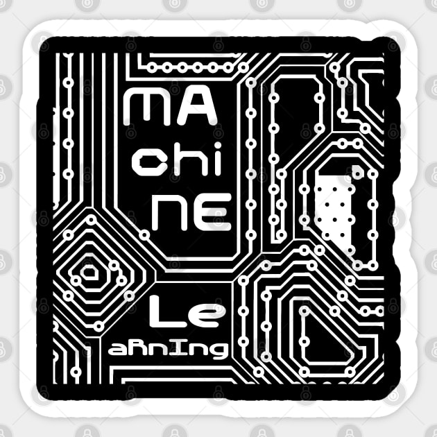 Machine Learning Computer Micro Chip White - Computer Science - Sticker ...
