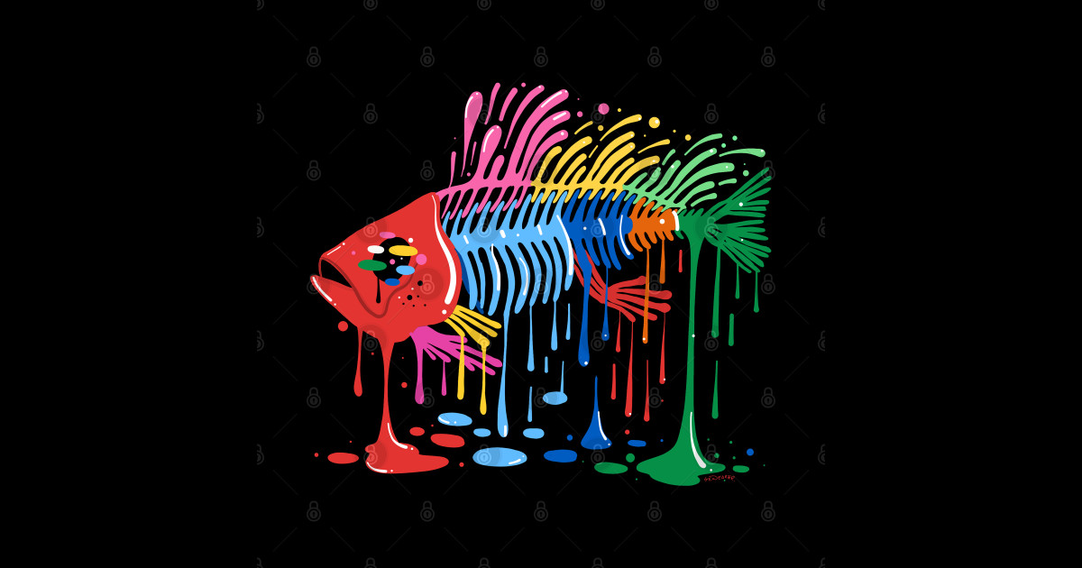 Dead Fish - Trippy - Sticker | TeePublic
