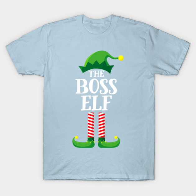 Boss Elf Matching Family Group Christmas Party Pajama T-Shirt - Boss ...
