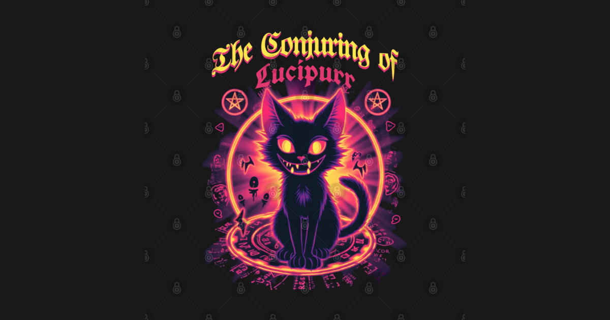 The Conjuring of Lucipurr cute evil cat illustration Funny Black Cat ...