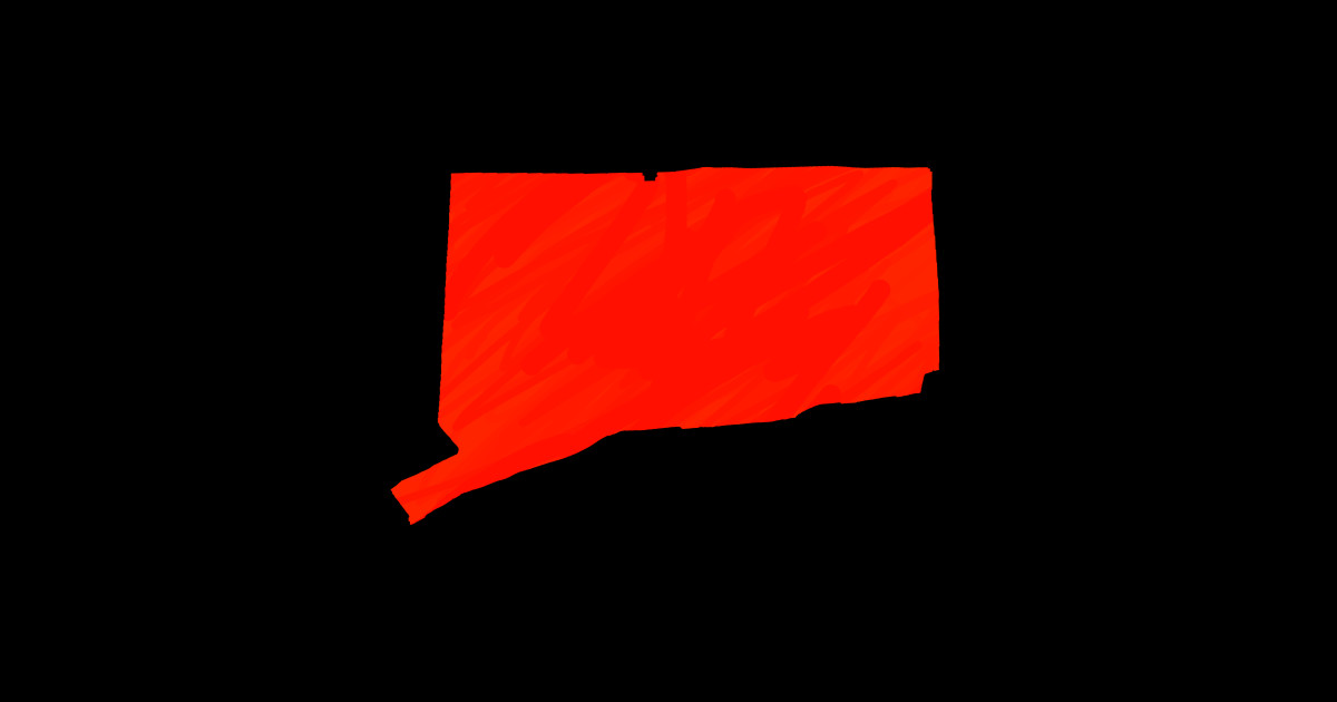 Bright Red Connecticut Outline - Bright Red Connecticut Outline ...