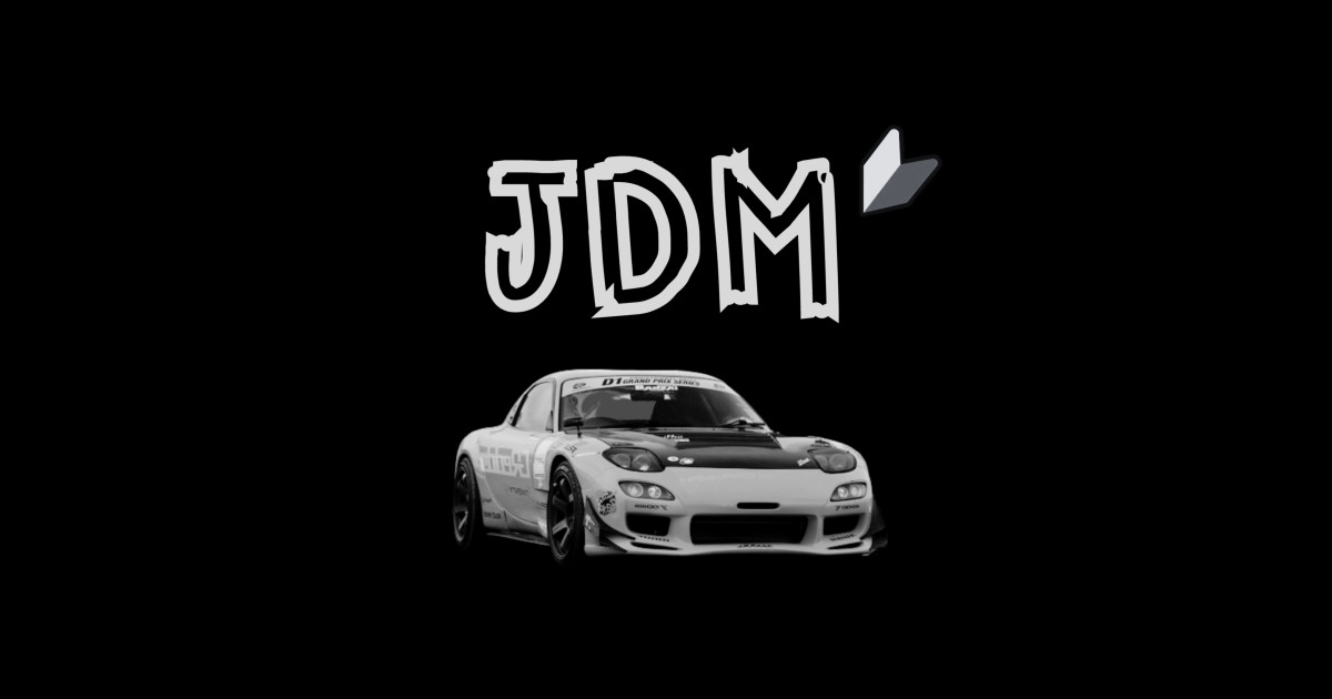 Mazda RX7 Black and White JDM Design - Jdm - Sticker | TeePublic