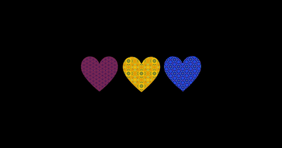 Heart Patterns in Primary Colors - Hearts - Sticker | TeePublic