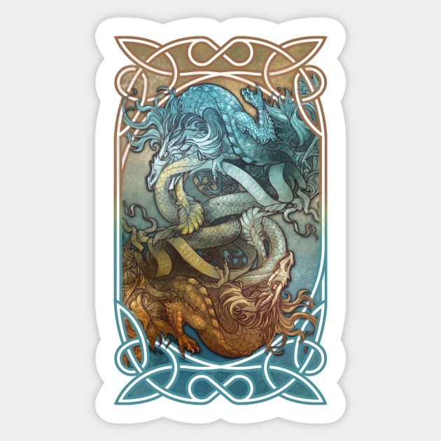 Opposites attract! Fighting dragons - Dragons - Sticker | TeePublic