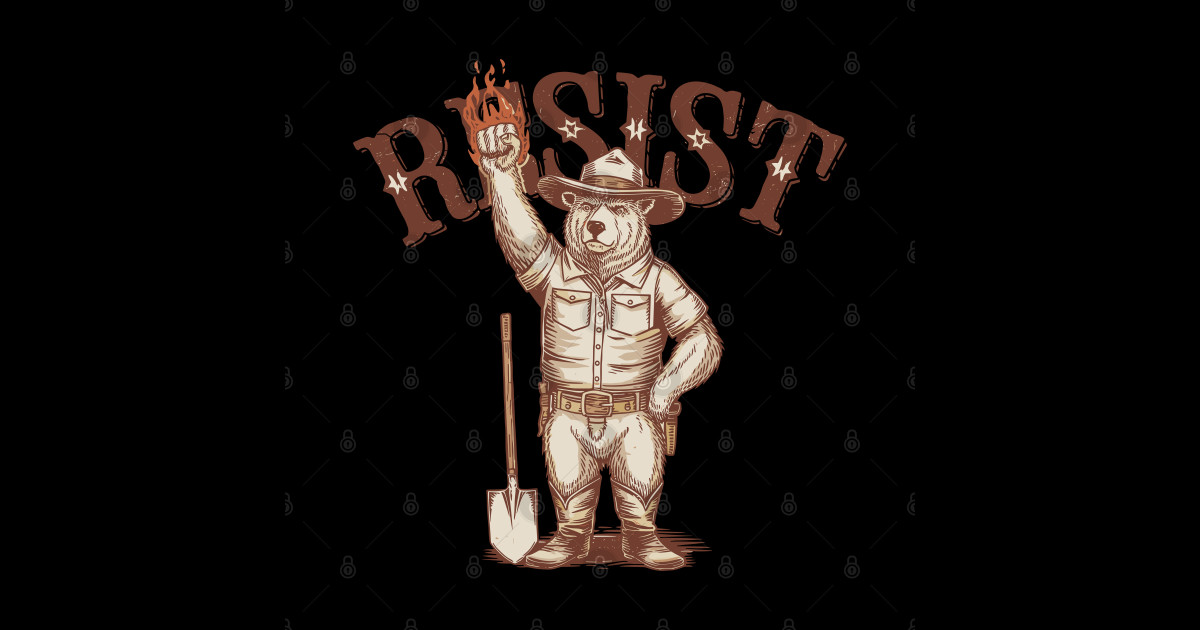 Smokey The Resist Bear - Resist - Sticker | TeePublic