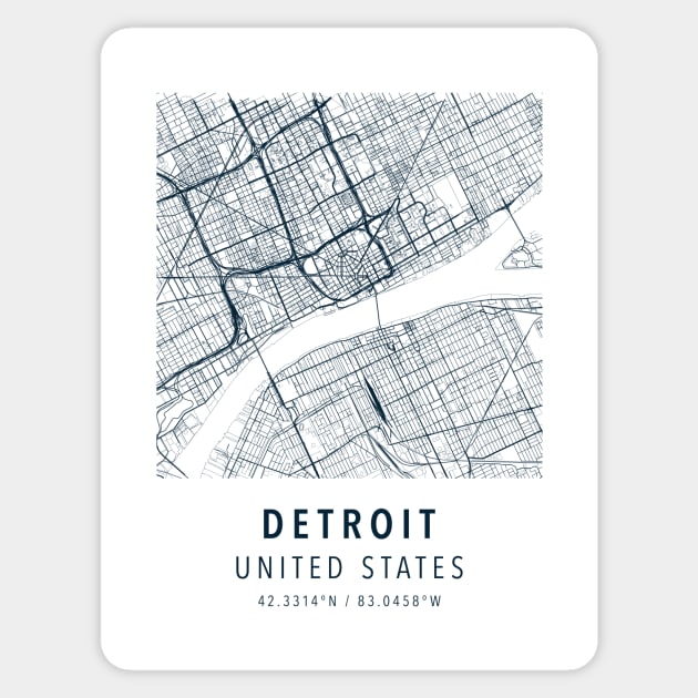 DETROIT SIMPLE MAP - Maps - Sticker | TeePublic