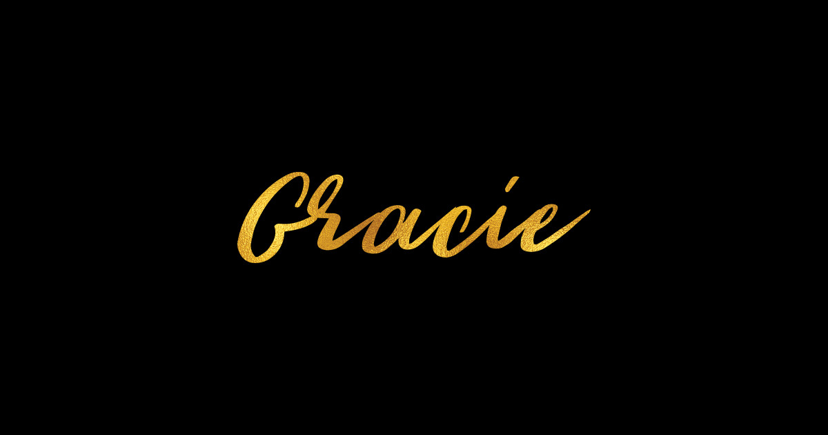 Gracie Name Hand Lettering in Faux Gold Letters - Gracie - Sticker ...