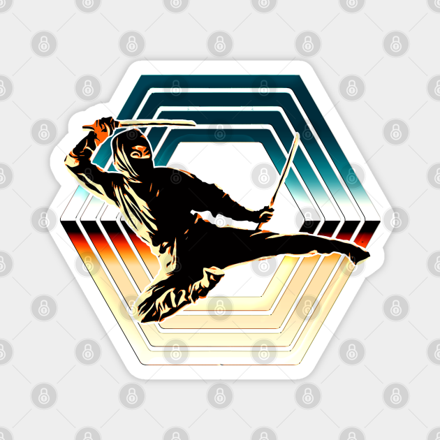 Hexagonal 80s Ninja - Ninja - Magnet | TeePublic