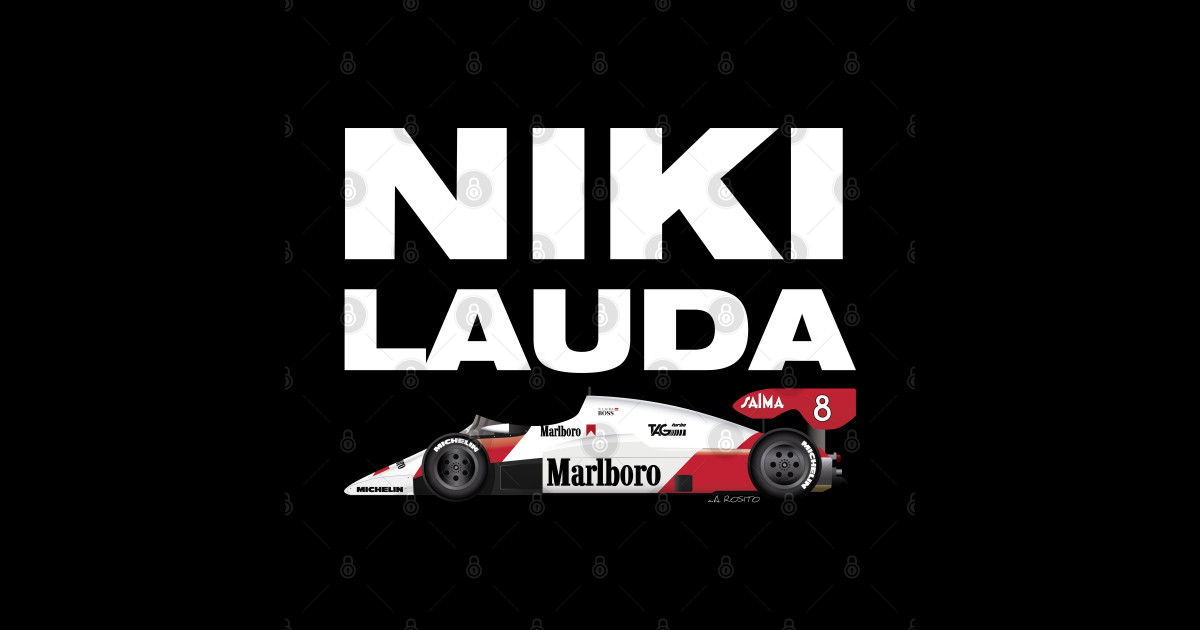 McLaren MP4/2 Niki Lauda Illustration - Niki Lauda - Sticker | TeePublic