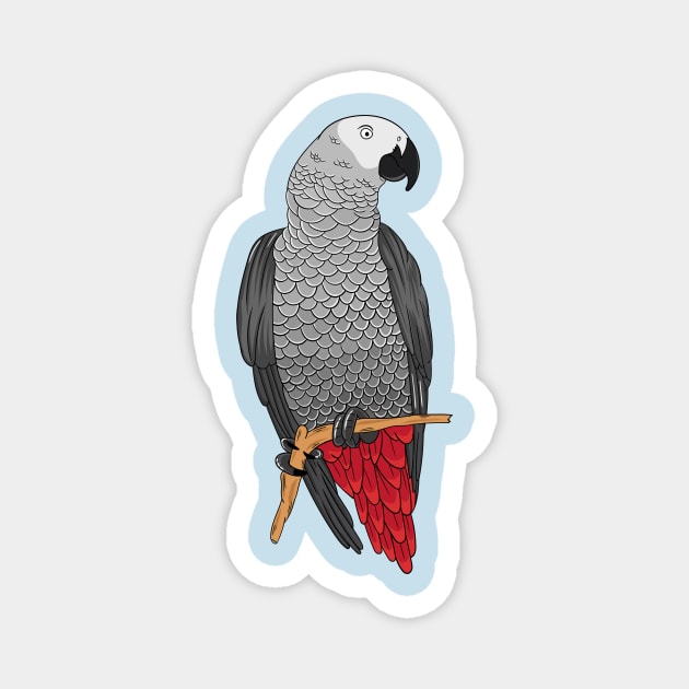 African grey parrot cartoon illustration - African Grey Parrot Cartoon ...