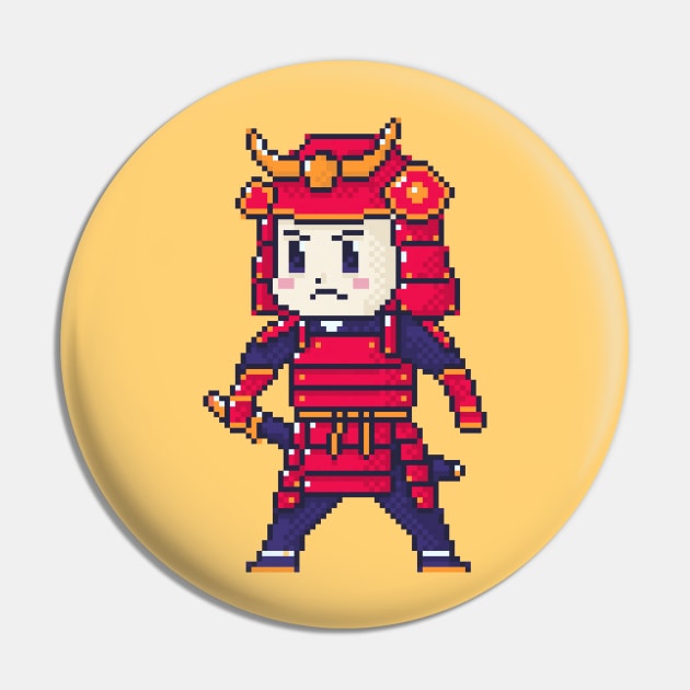 Cute Chibi Samurai Pixel Art Illustration - Pixelart Merch - Pin ...