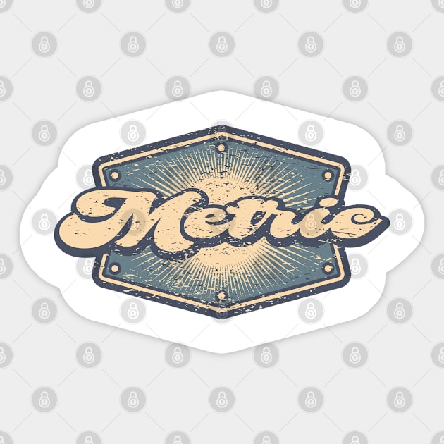 Metric Vintage Emblem - Musician - Sticker | TeePublic