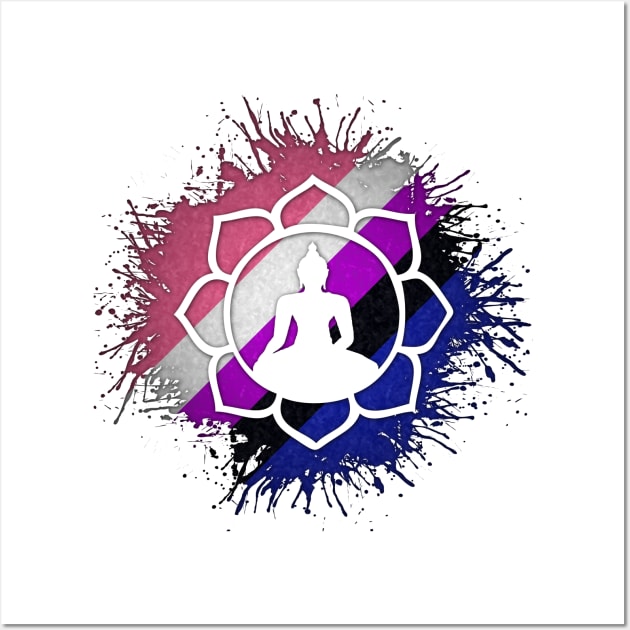 Paint Splatter Gender Fluid Pride Flag Lotus Symbol - Gender Fluid ...