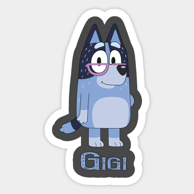 Cute Bluey Gigi Vintage Cartoon - Bluey - Sticker | TeePublic