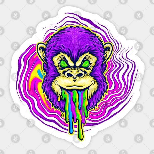 Rainbow Chimp Drool - Monkey Lover - Sticker | TeePublic