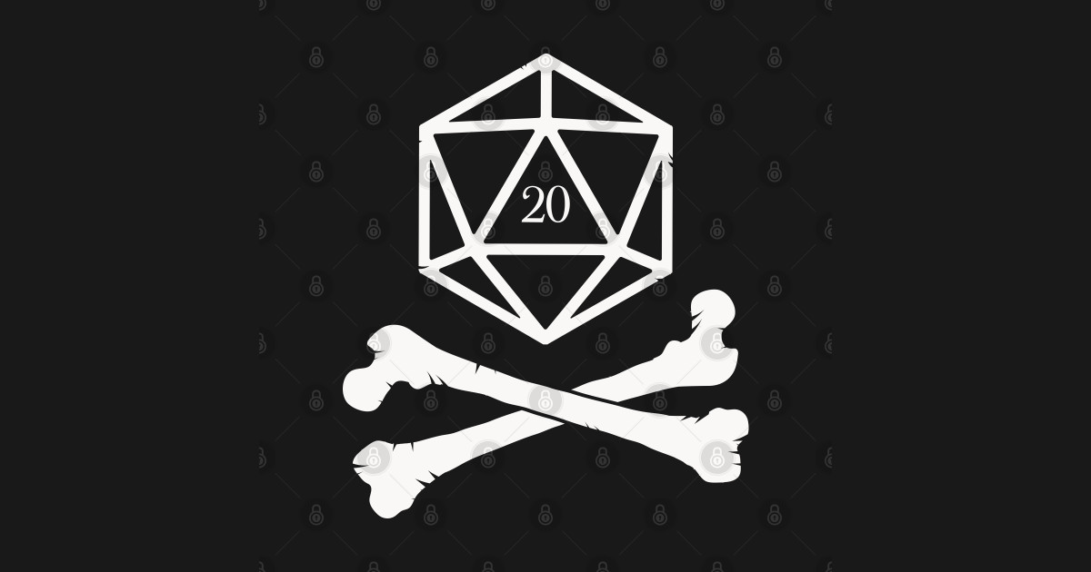 D20 Dice Skull and Bones TRPG Tabletop RPG Gaming Addict - Dungeons And ...