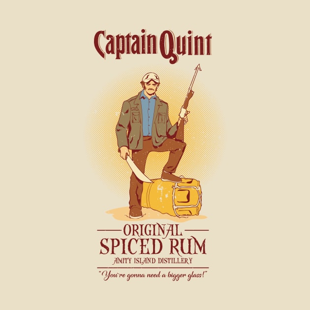 Captain Quint Spiced Rum - Jaws Movie - T-Shirt | TeePublic