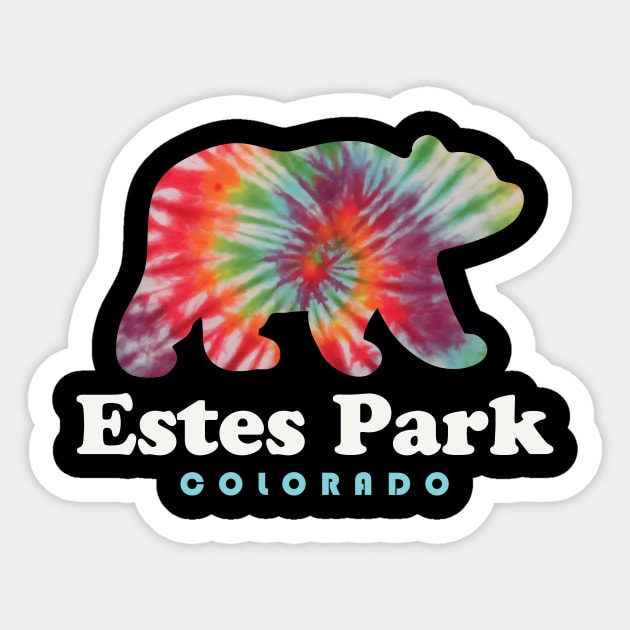 Estes Park Colorado Rocky Mountains Bear Tie Dye - Estes Park - Sticker ...